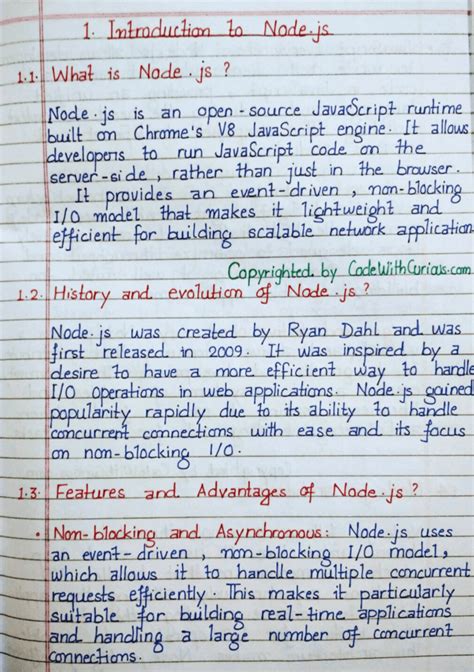 node js handwritten notes codewithcurious