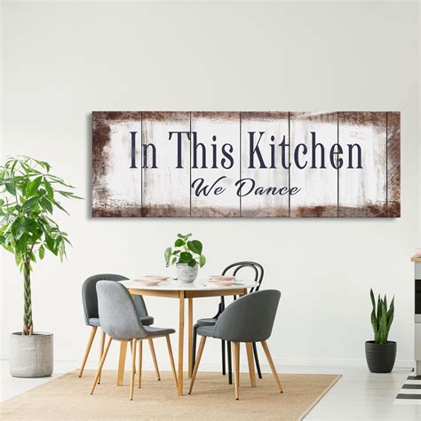 In This Kitchen We Dance Sign Kitchen Canvas Sign Wood Signs Farmhouse Nuevart