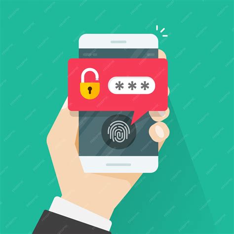 Premium Vector Fingerprint Button And Password Notification Vector On