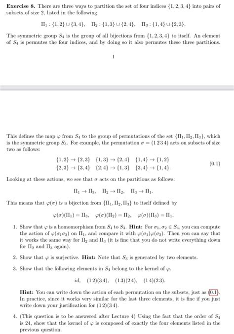 Solved Exercise There Are Three Ways To Partition The Set Chegg