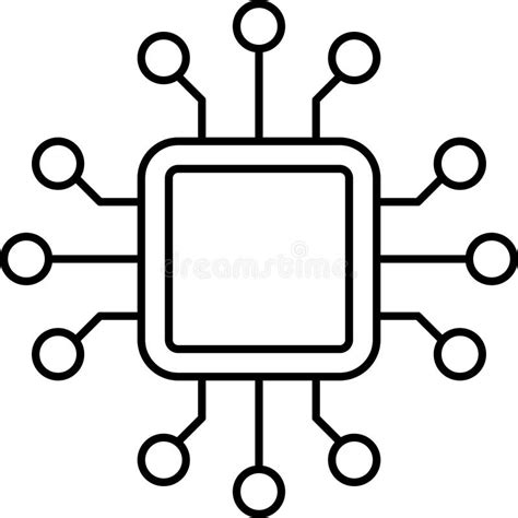 Artificial Intelligence Ai Processor Chip Vector Icon Sign For Graphic Design Logo Website