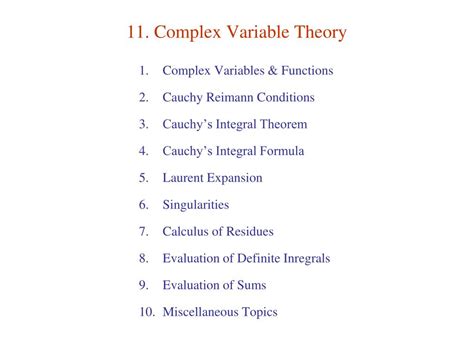 Ppt 11 Complex Variable Theory Powerpoint Presentation Free