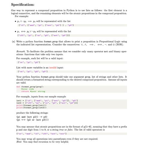 Specification One Way To Represent A Compound Chegg Com