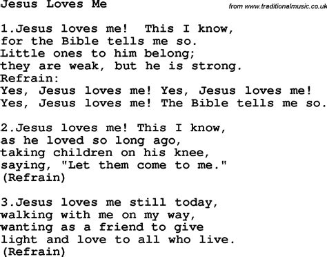 Country Southern And Bluegrass Gospel Song Jesus Loves Me Lyrics