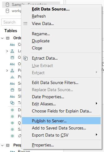 Quick Tip Publish A Data Source To Tableau Server The Data School
