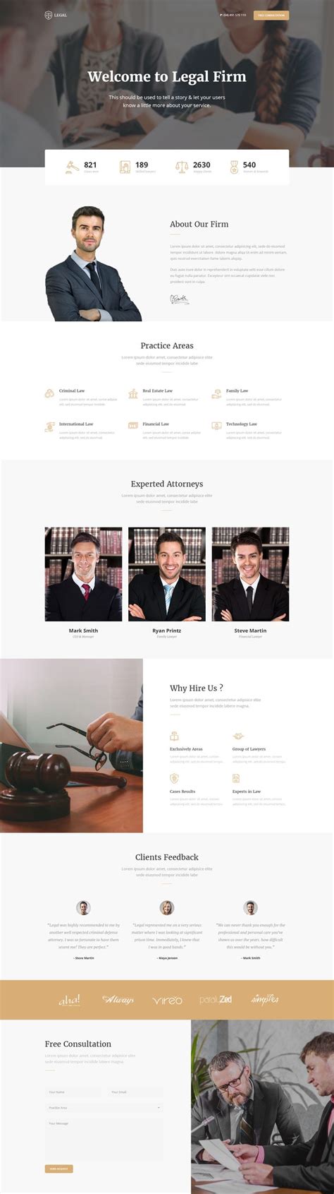 Legal Law Firm Landing Page Template Legal Firm Creative Web