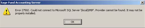 Solved Error 27502 Could Not Coonect To Microsoft Sql Server Provider