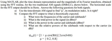 Using Matlab Plot The Time Domain Representation And Chegg