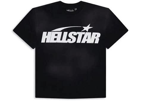 Hellstar Classic Logo Gel Print T Shirt Black Mens Us