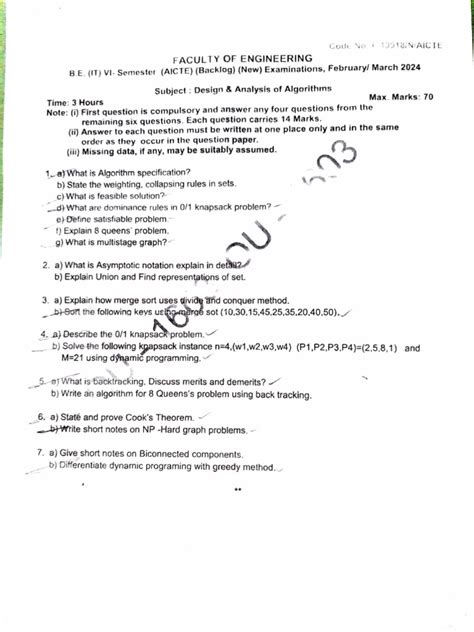 Design And Analysis Of Algorithms2024 Pdf