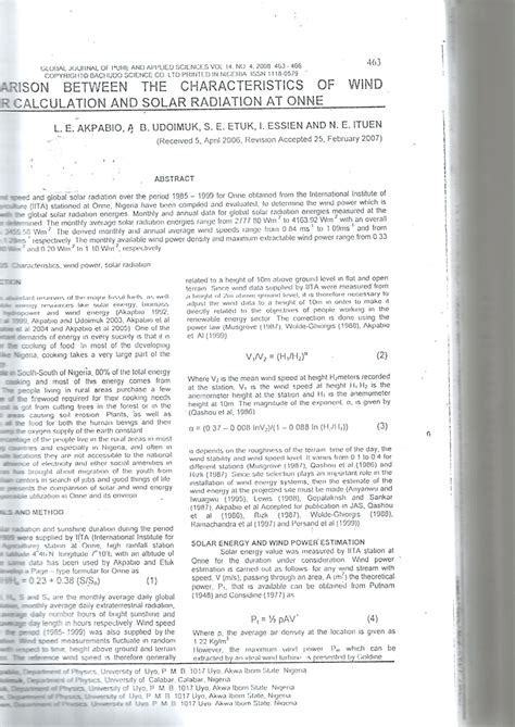 Pdf Comparison Between The Characteristics Of Wind Power Calculation