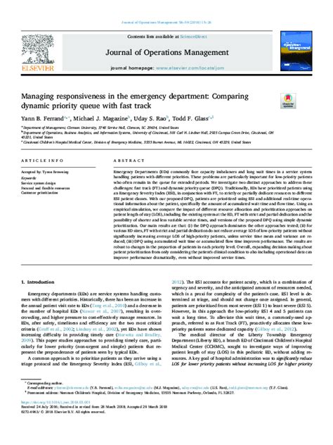 pdf managing responsiveness in the emergency department comparing