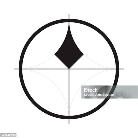 Architectural North Arrow And Compass Outline Vector Stock Illustration