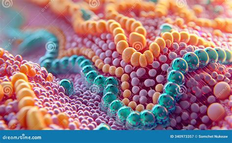 A Detailed Molecular Image Of A Lipid Bilayer Showing The Arrangement Of Phospholipids In A