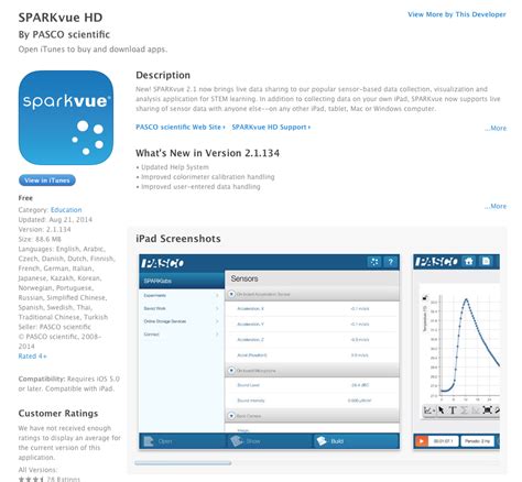 Free Ios App Sparkvue Data Collection App For Pasco Sensors Ucet