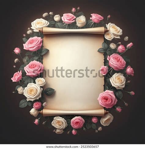 Blank Open Scroll Space Text Surrounded Ai Generated Image 2523503657