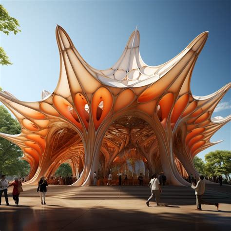 Pointed Tensile Pavilion Ai Arch Design