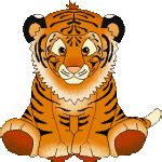 A Clipart Image Of A Cute Tiger Sitting With A Friendly Expression