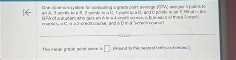 solved one common system for computing a grade point average