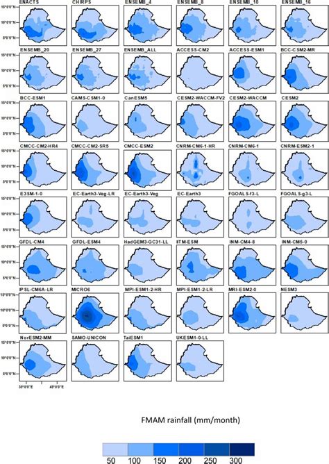 Spatial Distribution Of Fmam Seasonal Rainfall For Enactschirps37
