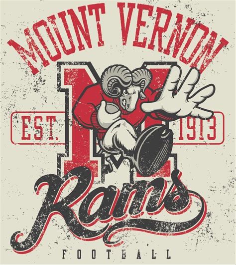 Mount Vernon Rams Vintage Football Mascot Retro Graphic Png Svg