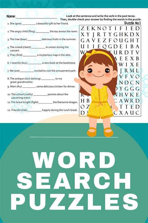 Past Tense Action Verbs Worksheets Grammar Practice Word Search