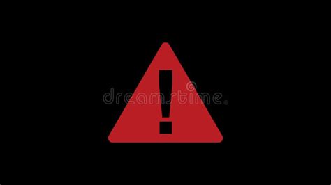 Animation Of A Red Triangle Warning With An Exclamation Mark Inside