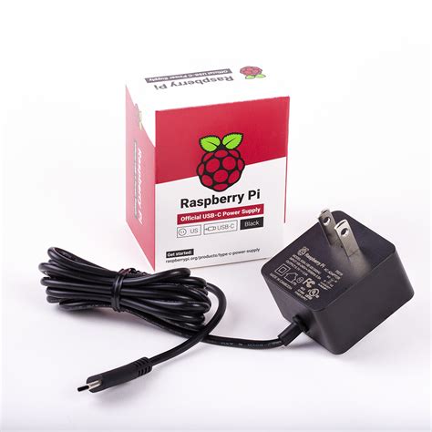 Rpi4 Psu Us Black Raspberry Pi Power Supply Usb Type C With Us Plug Type 15m Rs