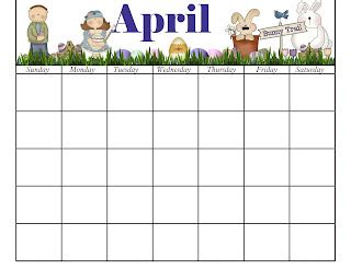 Patty Wraps April Calendar