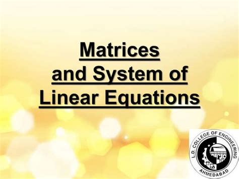 System Of Linear Equations Ppt