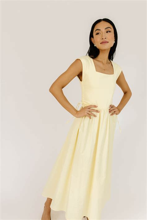 Afterglow Midi Dress Butter Yellow Zoco Exclusive Shop Zoco