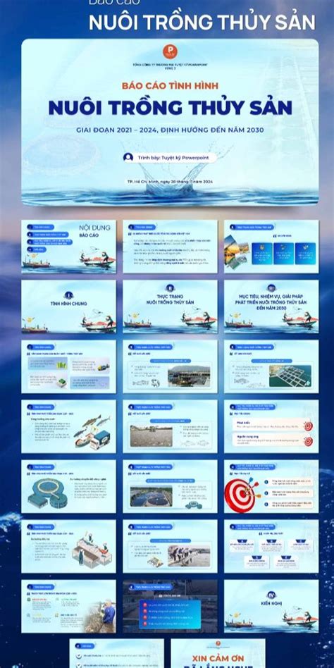 Slide Báo cáo Nuôi trồng Thủy Sản I PPT Mẫu - Tuyetkypowerpoint trong 2025 | Power points, Báo, Cáo