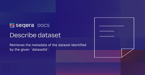 Describe Dataset Seqera Docs