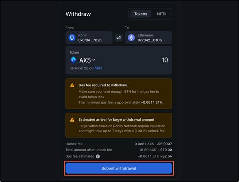 Withdraw An Erc 20 Token Ronin Docs