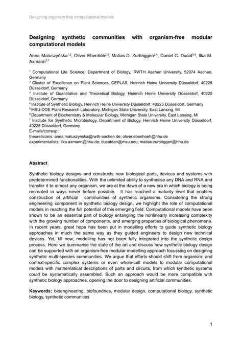 Pdf Designing Synthetic Communities With Organism Free Modular