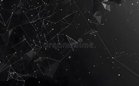 Abstract Black Background With Low Poly Geometric Shapes Ai Generated Stock Illustration