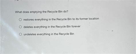 solved what does emptying the recycle bin dorestores