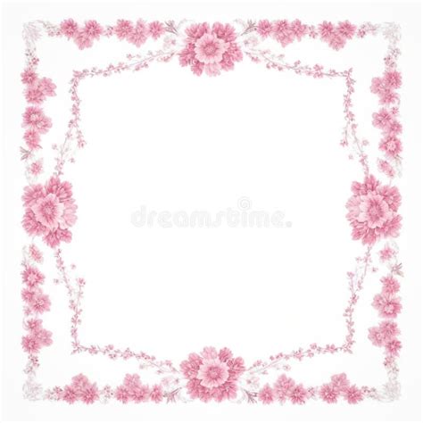 Floral And Ribbon Frame Patterns Illustration Ai Generative Stock Illustration Illustration