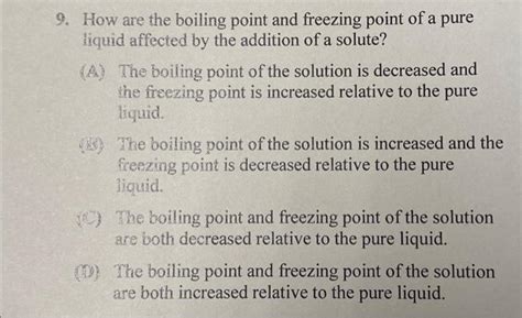 Solved How Are The Boiling Point And Freezing Point Of A Chegg