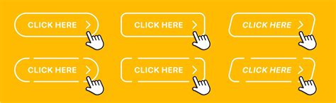 premium vector click here web button with hand cursor action button