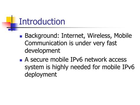 ppt a secure access system for mobile ipv6 network powerpoint