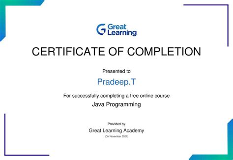 pradeep t on linkedin greatlearning java javaprogramming coursecompletion…