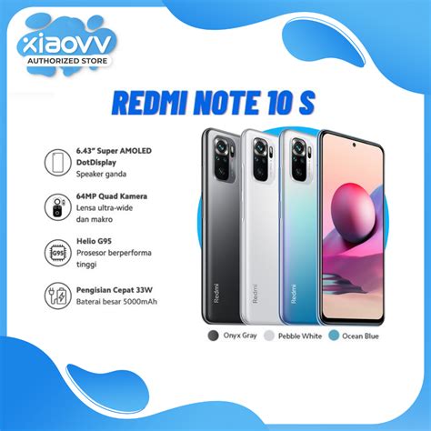 Jual Xiaomi Redmi Note 10s NFC Ram 6 128Gb 100 Original New Segel Shopee Indonesia