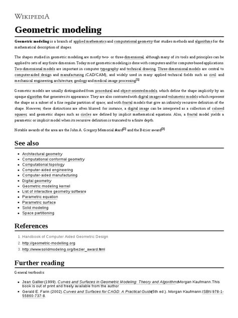 Geometric Modeling Pdf Geometry Space