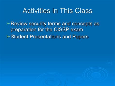 Introduction To The Class And Cissp Certification Ppt