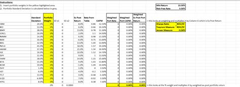 Instructions 1 Insert Portfolio Weights In The Chegg Com