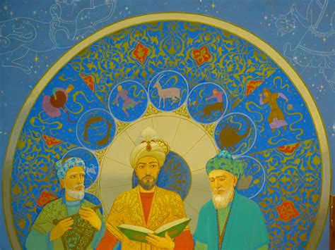 무료 이미지 창문 유리 색깔 그림 전망대 미술 과학 삽화 신전 대칭 벽화 천문학 자 우즈베키스탄 천문대 사마르 칸트 고타 마 불상 고대 역사