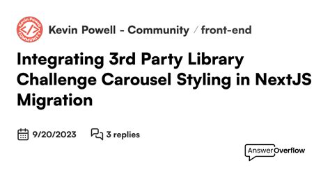 Integrating 3rd Party Library Challenge Carousel Styling In Nextjs
