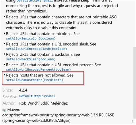Java Spring Security Tallowedhostnames Why