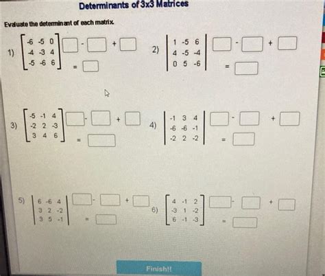 solved determinants of 3x3 matrices evaluate the determinant